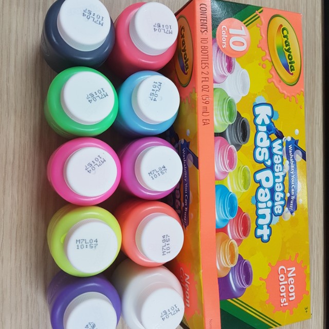 Crayola Washable Kid's Neon Paint Set, 2 Ounce, Hobbies & Toys, Toys ...