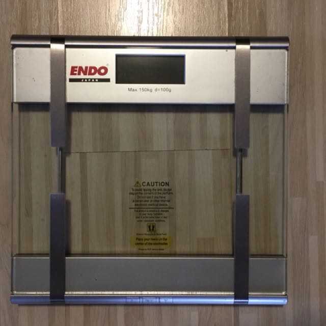 ENDO glass panel digital body scale, Health & Nutrition, Health ...