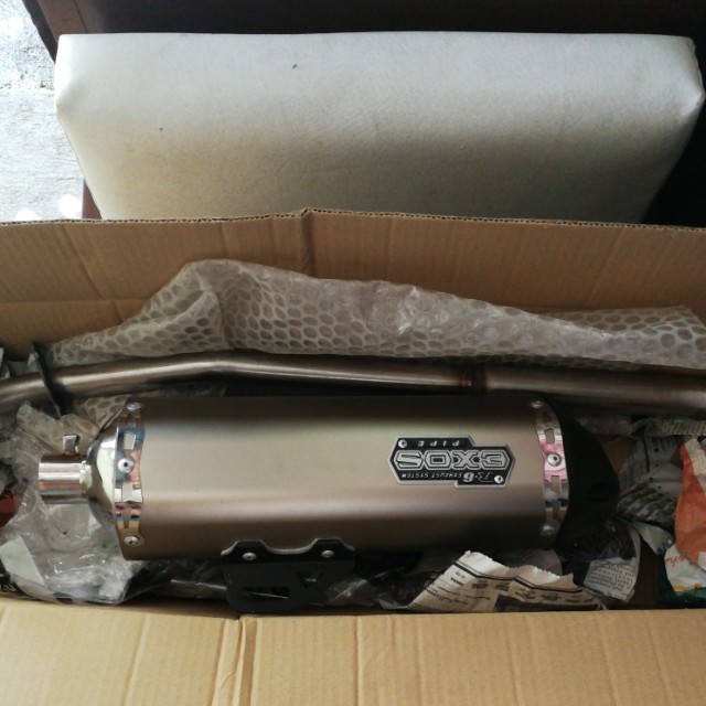EXOS R6 Silencer w/ stainless pipe, Car Parts & Accessories on Carousell