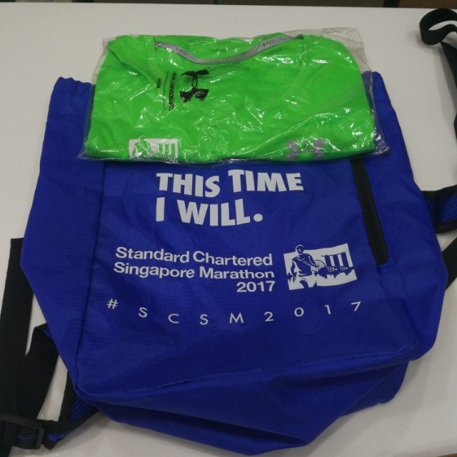 Standard Chartered Singapore Marathon 2017 bag and cloths, Sports ...
