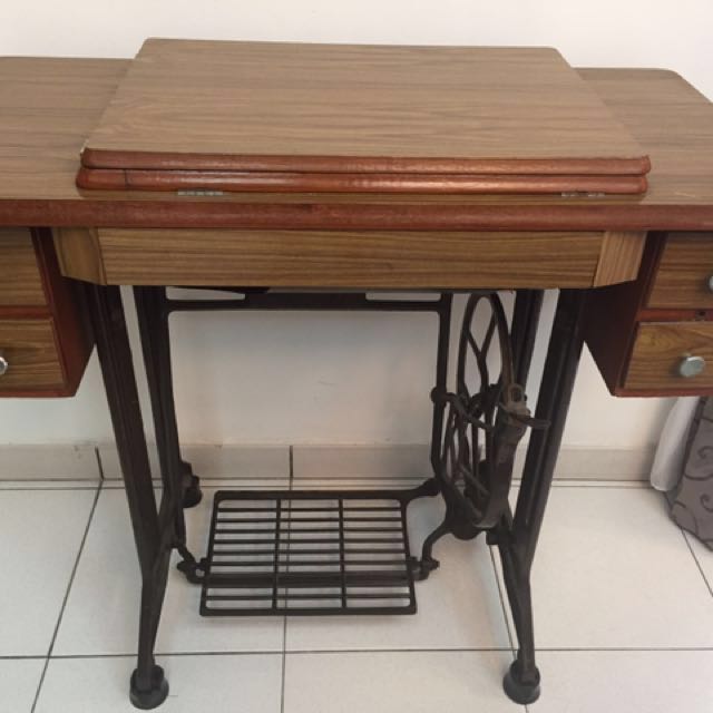 Antique sewing machine table, Furniture & Home Living, Home Decor ...