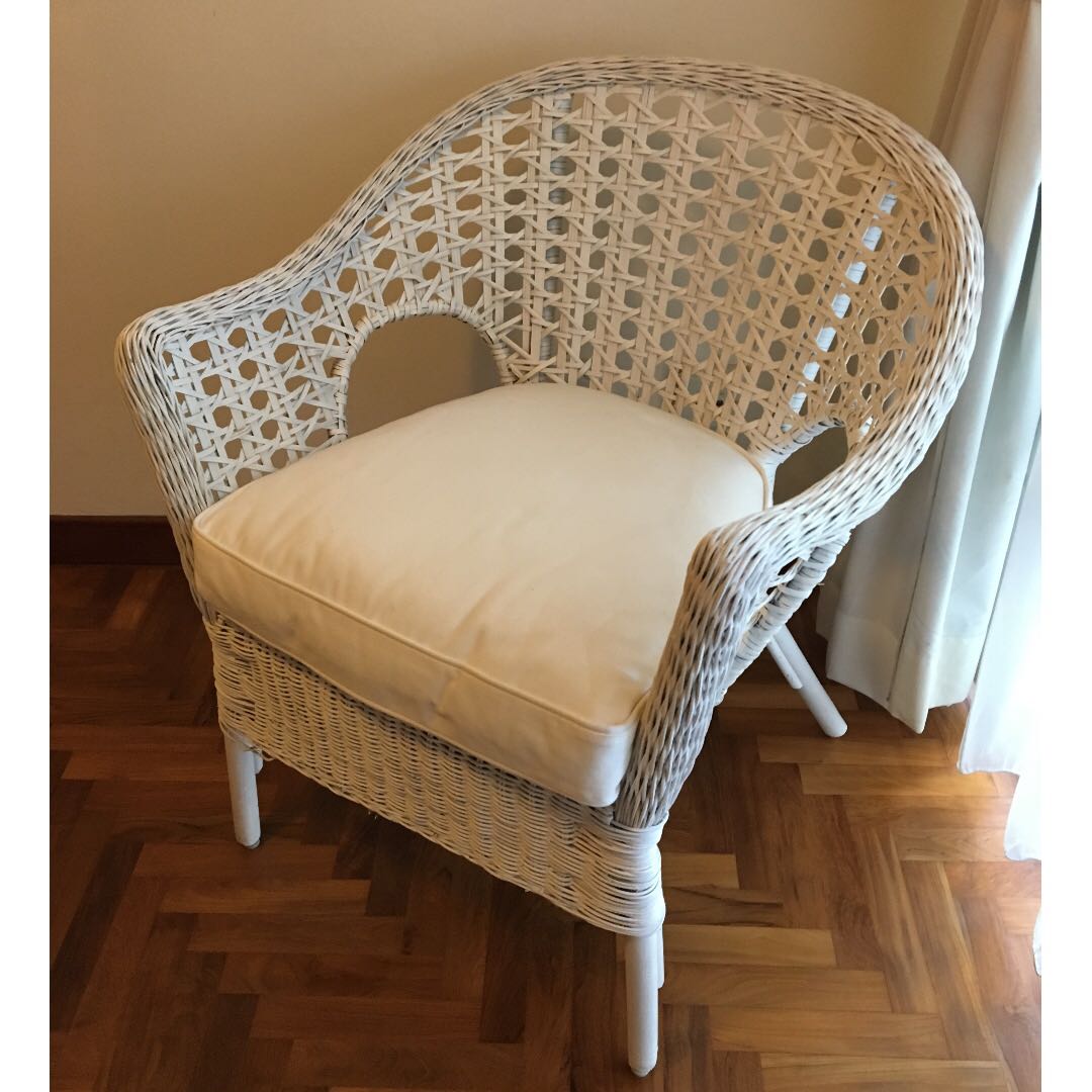 Beautiful, wicker chair with cushion, Furniture & Home Living ...