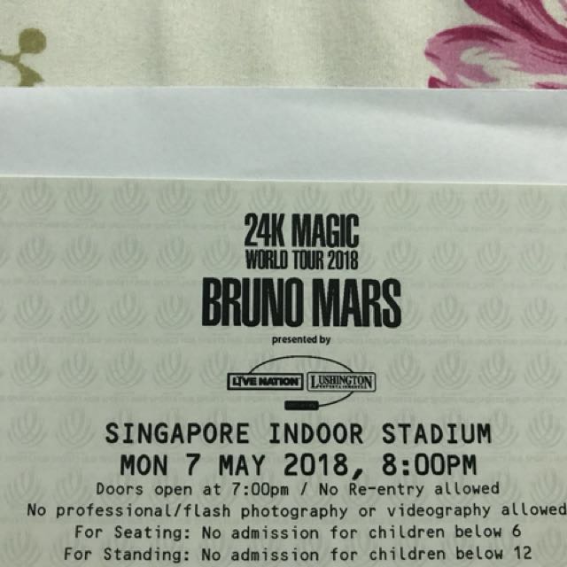 BRUNO MARS 24K MAGIC WORLD TOUR 2018, Hobbies & Toys, Memorabilia ...