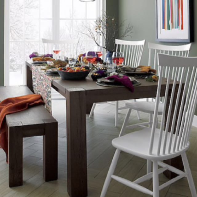 Crate and Barrel CB2 Dining Table (6-Seater) with 2 benches, Furniture ...