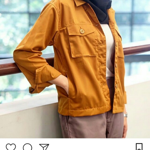 Safari Jacket by Thenblank, Fesyen Wanita, Pakaian Wanita di Carousell