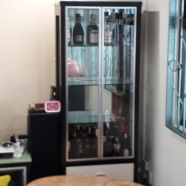 Tall Glass Cabinet Furniture And Home Living Furniture Shelves Cabinets And Racks On Carousell