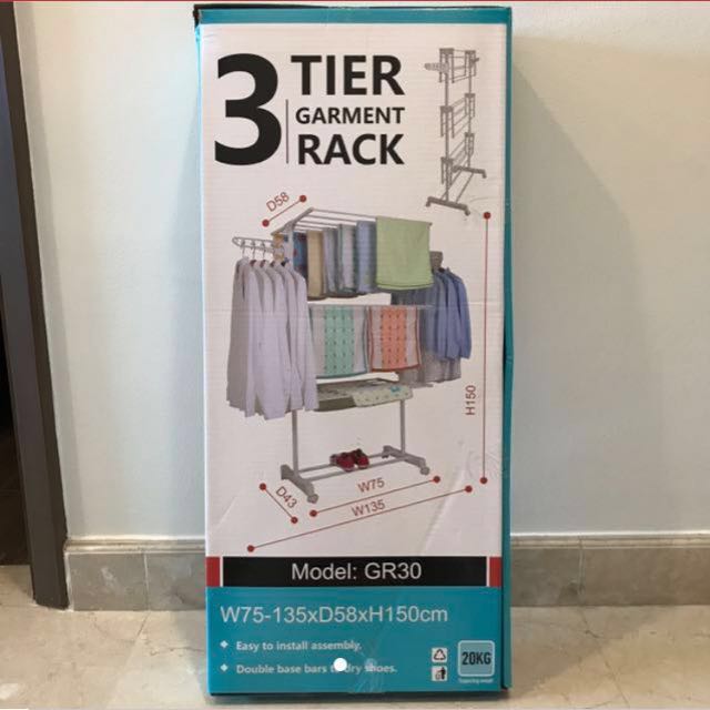 3 tier garment rack, Furniture & Home Living, Furniture, Shelves ...