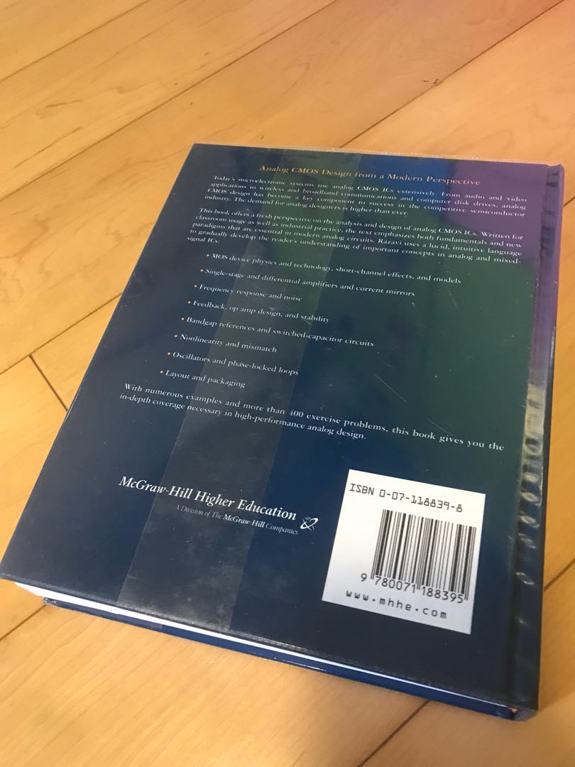 Design Of Analog Cmos Integrated Circuits Hobbies And Toys Books And Magazines Textbooks On Carousell