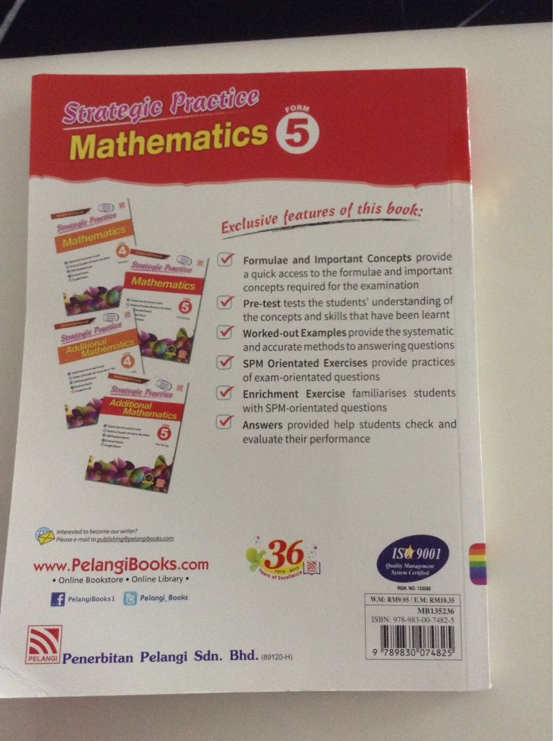 Form 5 MATHEMATICS Strategic Practice Pelangi Bestseller, Hobbies ...