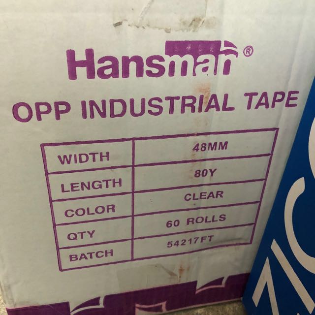 One Piece Hansman OPP Industrial Tape 48 mm x 80 Yards, Hobbies & Toys ...