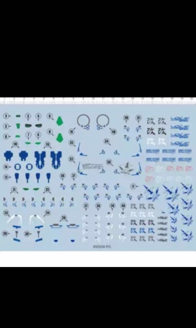 PG ASTRAY BLUE FRAME WATER DECAL MARKINGS, Hobbies & Toys, Toys & Games ...
