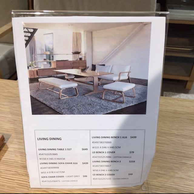 PRICE REDUCED Muji Oak Wood Living Dining Set, Furniture & Home Living ...