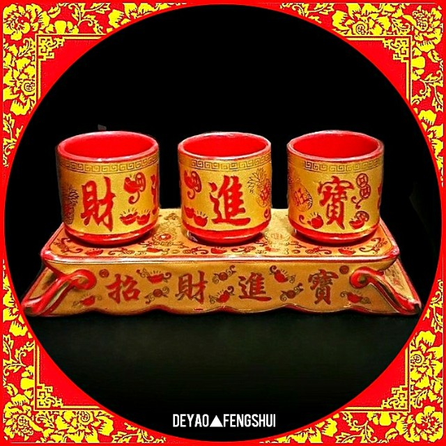 BN Auspicious Religious Deity Offering Holy Water Cups , Vintage ...
