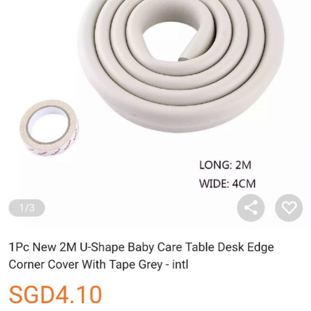 Sharp Edge protector - u shape 2metre, Babies & Kids, Baby Nursery ...