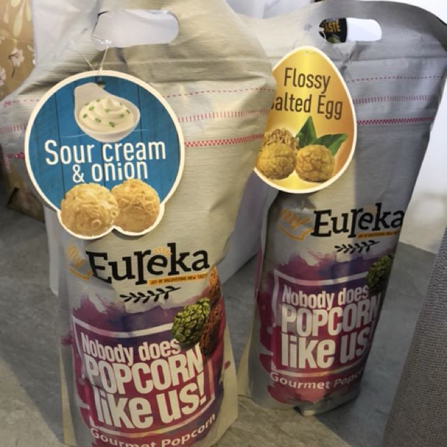 Eureka Popcorn Sour Cream/ Flossy Salted Egg Flavours In Stock, Food ...