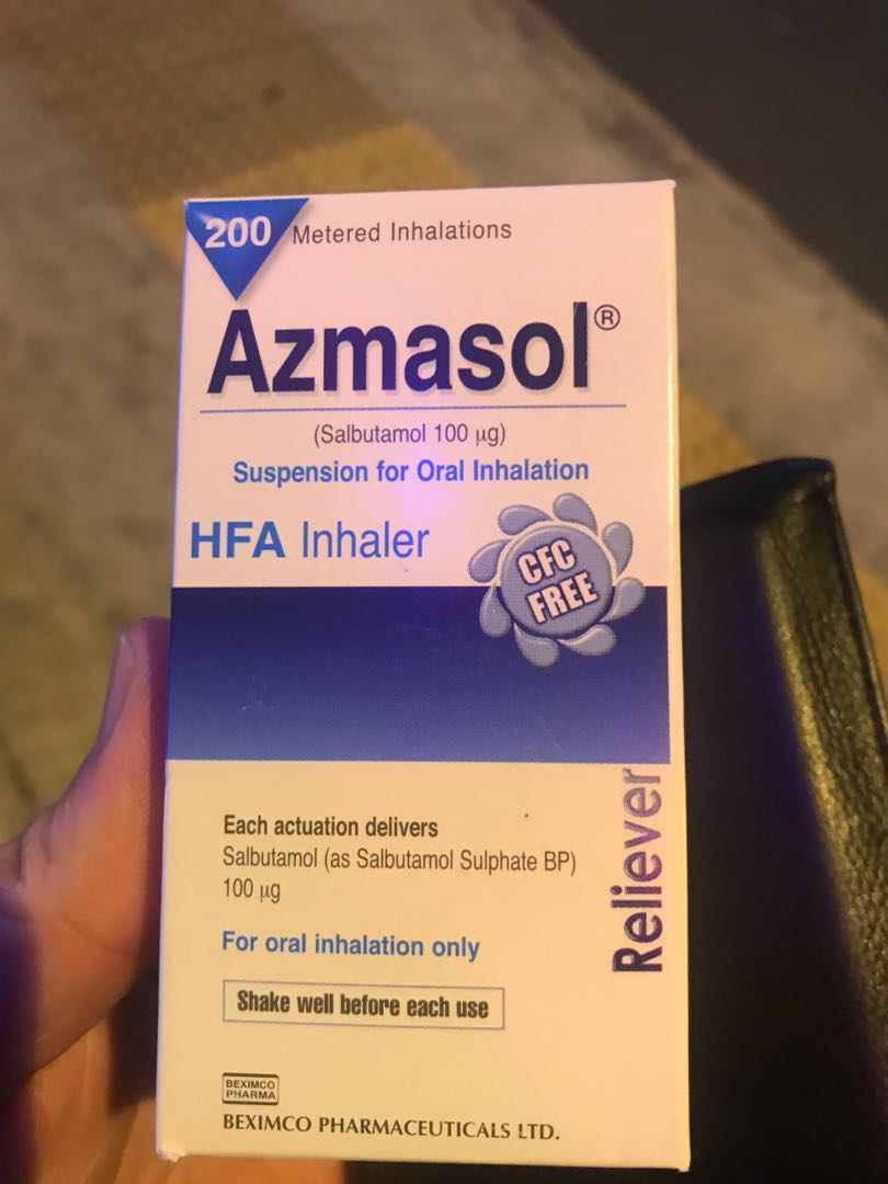 Asthma Inhaler Salbutamol Azmasol Salbu air, Beauty & Personal Care ...