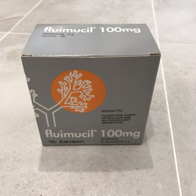 Fluimucil 100mg for kids children orange flavour zambon 30 sachets ...