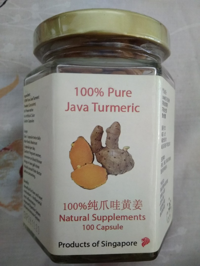 100% Pure Java Turmeric Supplement Capsules, Everything Else on Carousell