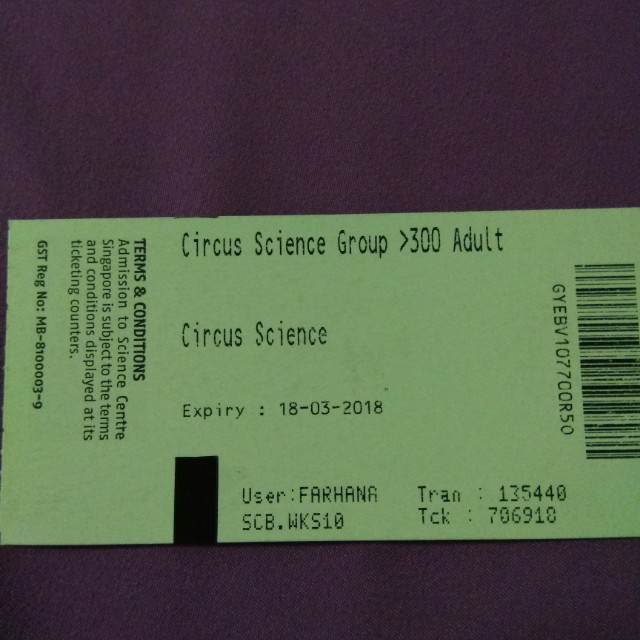 Circus Science Ticket, Tickets & Vouchers, Event Tickets on Carousell