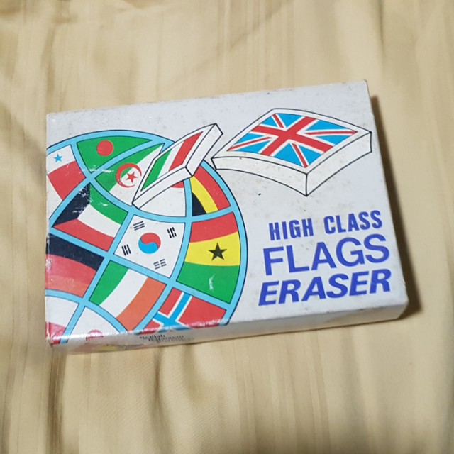 Flag country erasers 48 pieces in a box (vintage), Hobbies & Toys ...
