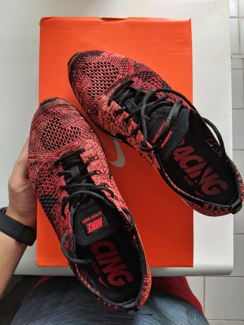 Flyknit Racer Red Booster Nike, Men's Fashion, Footwear, Sneakers on ...