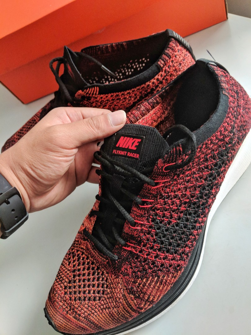 Flyknit Racer Red Booster Nike, Men's Fashion, Footwear, Sneakers on ...