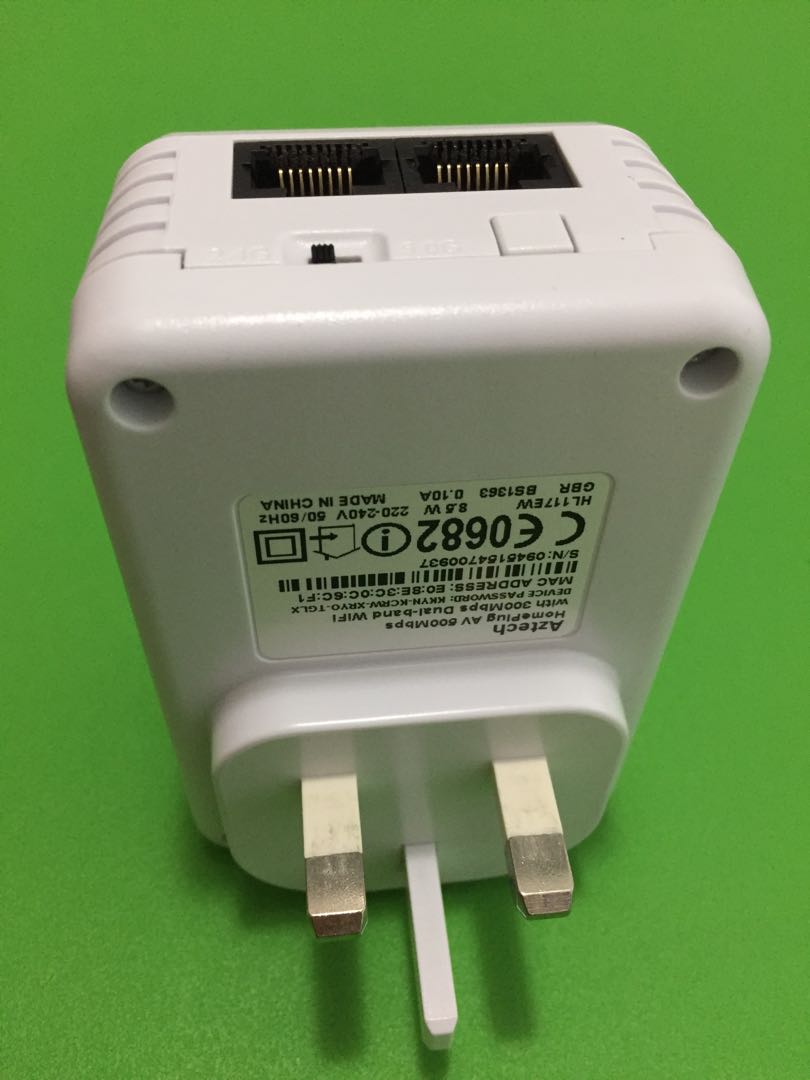 HL117EW Aztech HomePlug AV 500Mbps Ethernet Adapter with 300Mbps ...