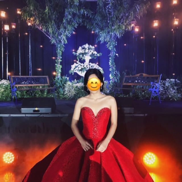 JULIA BARRETTO MICHAEL CINCO INSPIRED Red Ballgown for Prom Debut ...