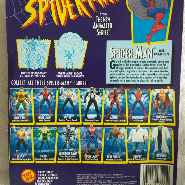 Web Parachute Spider-Man Spider-Man Animated Series, Hobbies & Toys ...