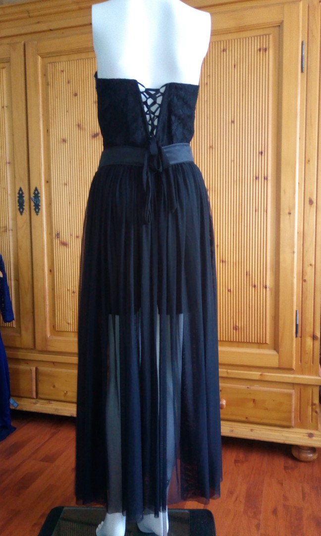 black lace cocktail JS prom dress,2in1, Women's Fashion, Dresses & Sets ...