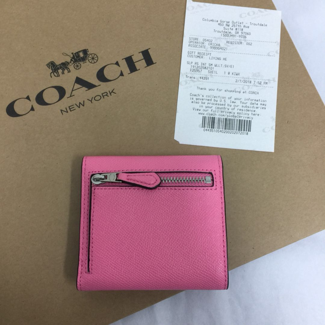 Coach small wallet pink, Women's Fashion, Bags & Wallets, Purses ...