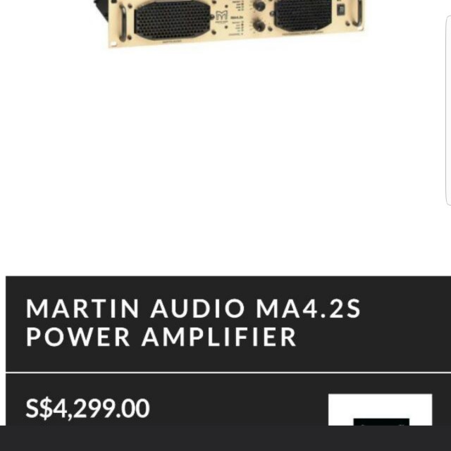 Martin Audio MA.4.2S Power Amplifier, Hobbies & Toys, Music & Media ...