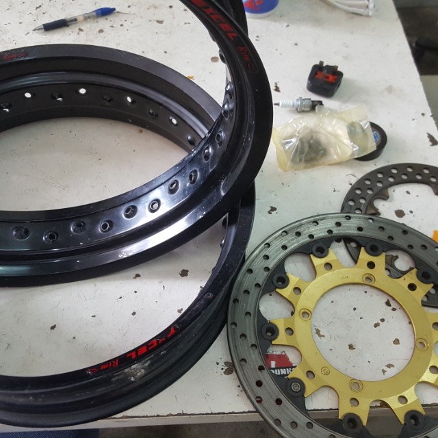 Motard rims/brembo disc, Motorcycles, Motorcycle Accessories on Carousell