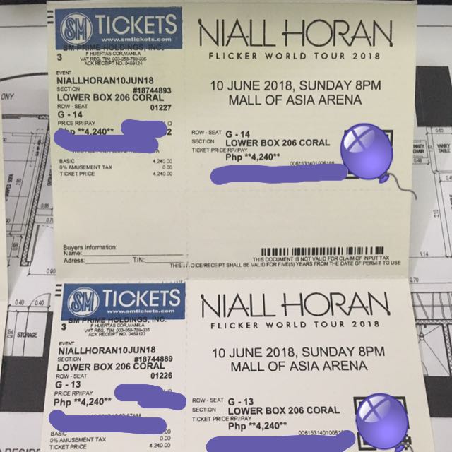 Niall Horan Manila Concert Lowerbox, Tickets & Vouchers, Event Tickets ...
