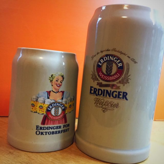 Original Erdinger Beer Mugs 500ml And 1L, TV & Home Appliances, Kitchen ...