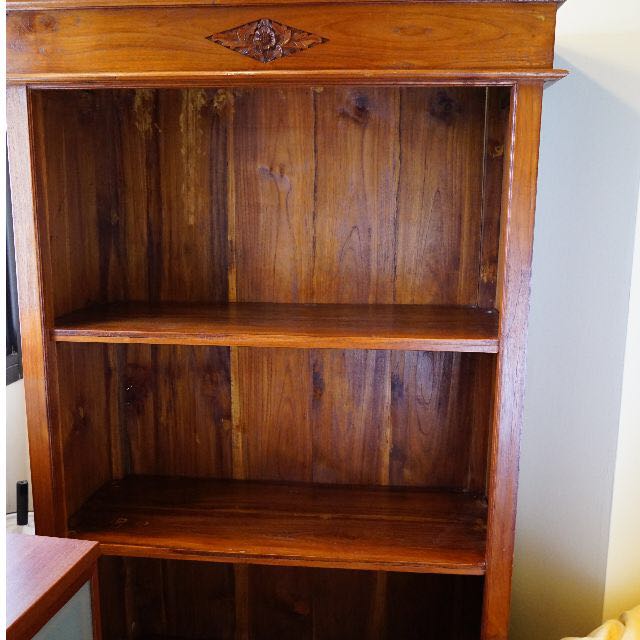 Original Teak Wood Bookcase, Furniture & Home Living, Furniture ...