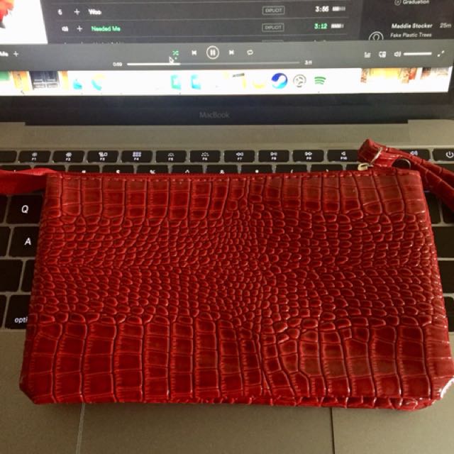 Red Animal Skin Pouch Wallet, Women's Fashion, Bags & Wallets, Wallets ...