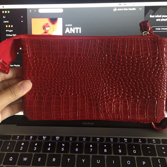 Red Animal Skin Pouch Wallet, Women's Fashion, Bags & Wallets, Wallets ...