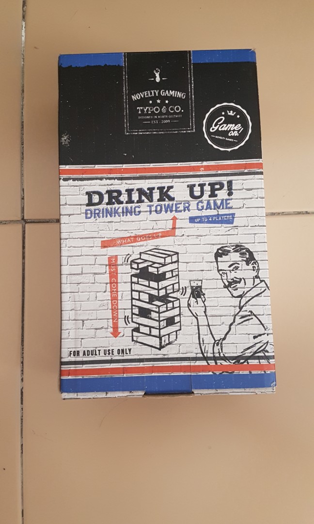 Typo Drinking Tower Game, Hobbies & Toys, Toys & Games on Carousell