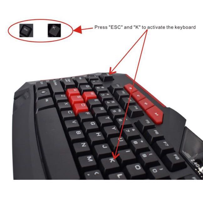 AZZOR F1 Wireless Gaming Keyboard and Mouse Combo 2.4G Optical ...