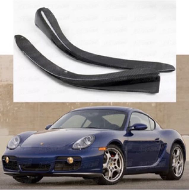 Porsche Cayman 987 carbon fibre front lip, Car Accessories on Carousell