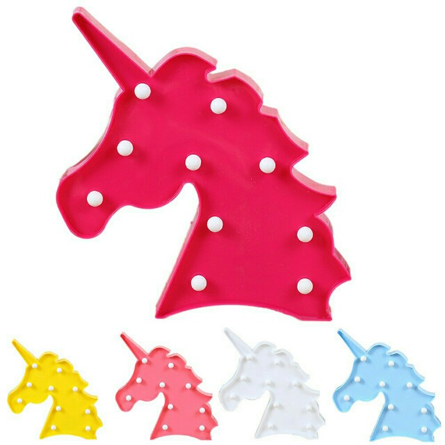 Unicorn head Cute Tumblr Typo LED Table Night Lamp Light, Furniture ...
