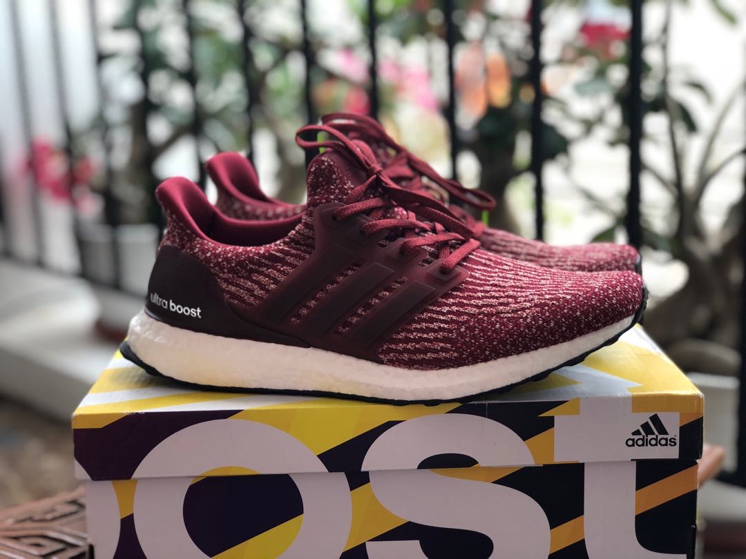 Adidas Originals Ultra Boost 3.0 Collegiate Burgundy, Fesyen Pria ...