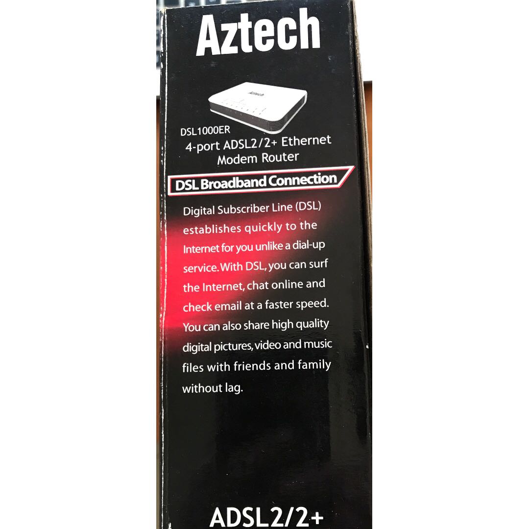 Aztech DSL1000ER - ADSL2/2+ 4 Port Ethernet Modem Router, Computers ...