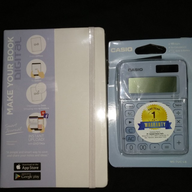 Calculator Casio MS 7 UC Plus Note Book O2O, Buku & Alat Tulis, Alat ...