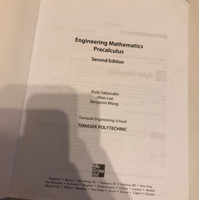 Engineering mathematics precalculus (Temasek Poly), Hobbies & Toys, Books & Magazines, Textbooks ...