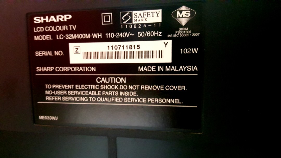 SHARP AQUOS 34" HD TV / TELEVISION (RARE COLOR) WHITE, TV & Home ...