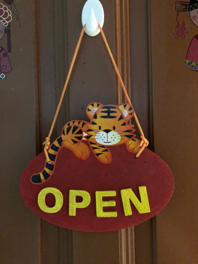 DIY open tiger door tag, Furniture & Home Living, Home Decor, Other ...