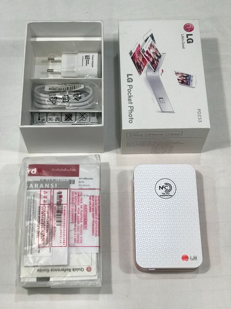 LG Pocket Photo Compact Printer PD233 Pink, Computers & Tech, Printers ...