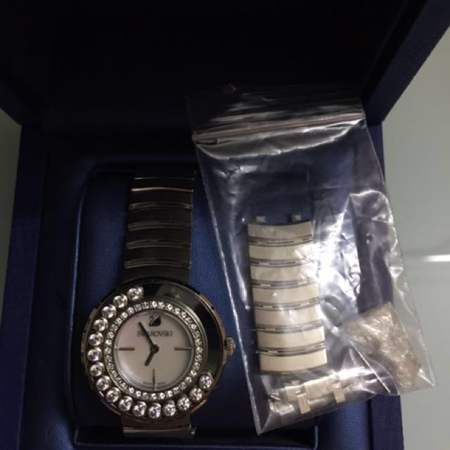 SWAROVSKI Crystal White Watch (Stainless Steel), Women's Fashion ...